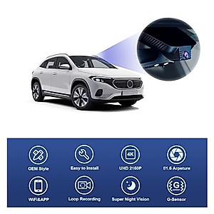 FITCAMX 4K Orignal Factory Look Car Camera WiFi Connection Dash Cam Compatible with Mercedes Benz EQA 2021 2022 2023 2024 (Color : HD2-5828, Size : 4K Front Cam 64GB)