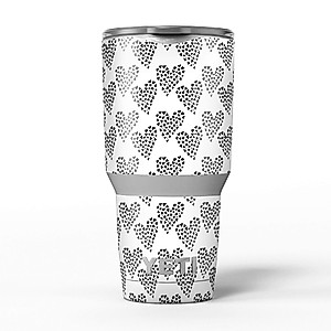 Design Skinz Slate Black Tiny Hearts Within Hearts - Skin Decal Vinyl Wrap Kit Compatible with The Yeti Rambler Cooler Tumbler Cups