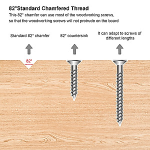 82° Countersink Drill Bit Set for Wood, HSS Counter Sinker Drill Bits Set 5-Piece 3/8" Quick Change Adjustable Drill Bits Sink Hole Drilling Tool Kit on Pilot Counter Sink Holes for Woodworking Tools