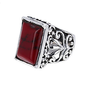 Mayas Gems Red Jasper Large Filigree Ring (6)