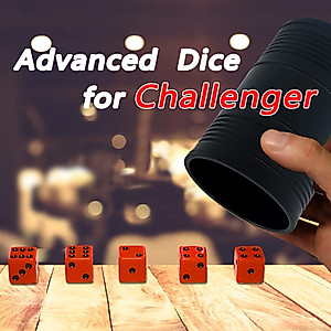 Graduation Gift Dice Stacking Cup Set with 4 Pcs 19mm and 5 Pcs 18mm Standard 6 Sided Dices Straight Dice Cup with Storage Bag Dice Cup Shaker with Magic Tricks Instruction Black
