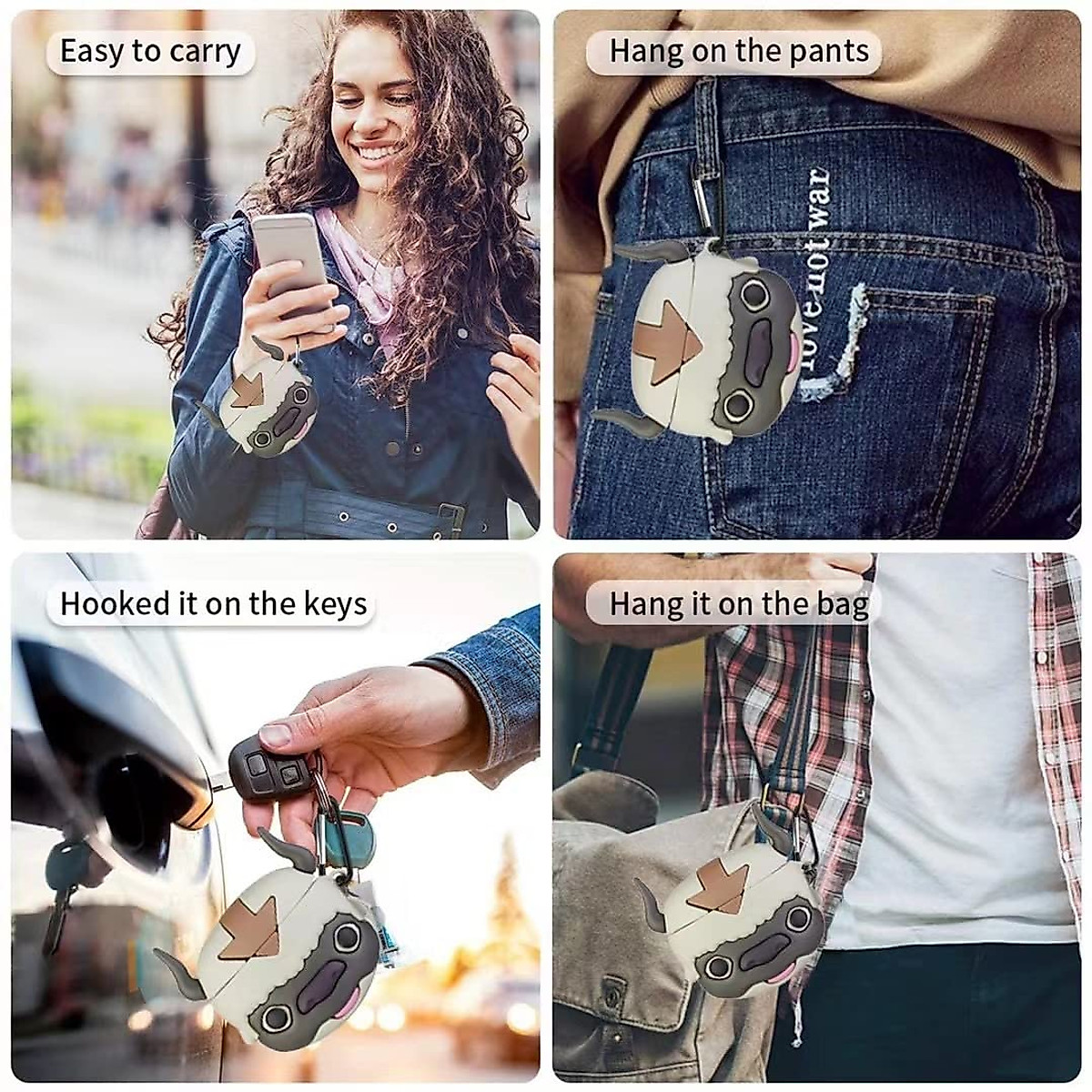 Compatible with Beats Studio Buds Case, 3D Cute Cartoons Anime Full Body Protective Cover with Keychain, PVC Earphone Protective Case for Beats Studio Buds Charging Box Covers (Black Bull)