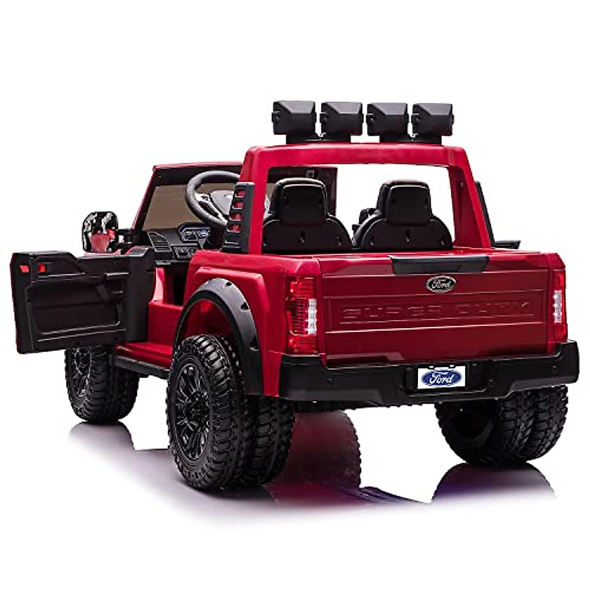 Moderno Kids Ford F450 2 (Two) Seater 24V Power Children Ride-On Car Truck with R/C Parental Remote Control + EVA Foam Rubber Wheels + Leather Seat + Bluetooth MP3 FM Radio Music Player + LED Lights
