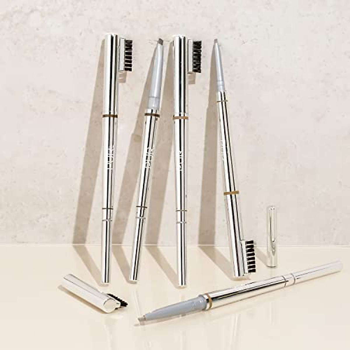 PÜR Beauty Arch Nemesis 4-in-1 Dual-Ended Brow Pencil, Self-Sharpening Component, Built-In Brow Grooming Comb, Conditions & Strengthens Brow Hair- Dark,1 Count (Pack of 1)