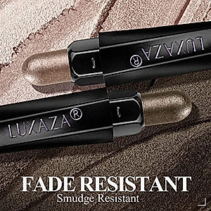 LUXAZA 6PCS Neutral Eyeshadow Stick Blush Pearl Pink Brown Makeup Set,Metallic And Matte Shimmer Cream Eye Shadow Pencil Crayon,Eye Brightener Highlighter Eyeliner Crayon Make up Set