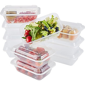 NutriBox [40 Value Pack] single one compartment 24 OZ Meal Prep Plastic Food Storage Containers - BPA Free Reusable Lunch Bento Box with Lids - Spill proof,Microwave, Dishwasher and Freezer Safe