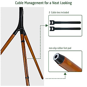 UPGRAVITY Easel TV Stand with Tripod Base for 45-65 inch LED LCD OLED Flat Screens, Height Adjustable TV Floor Stand w/Cable Ties, 180°Swivel Portable TV Mount Stand for Bedroom, Living Room, Studio