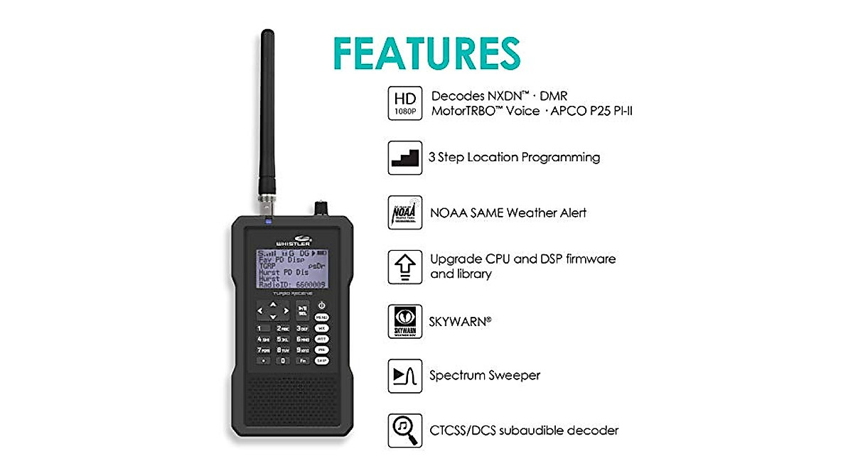Whistler TRX-1 Handheld Digital Scanner Radio Black 7.75in. x 7.31in. x ...