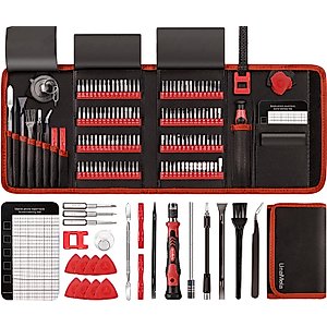 Precision Screwdriver Set, Computer Repair Tool Kit, 146 PCS Laptop Screwdriver Kit with 123 Bits, Magnetic Mat, Magnetizer, for iPhone, MacBook, PC, Tablet, PS5, Xbox, Switch, Game Console