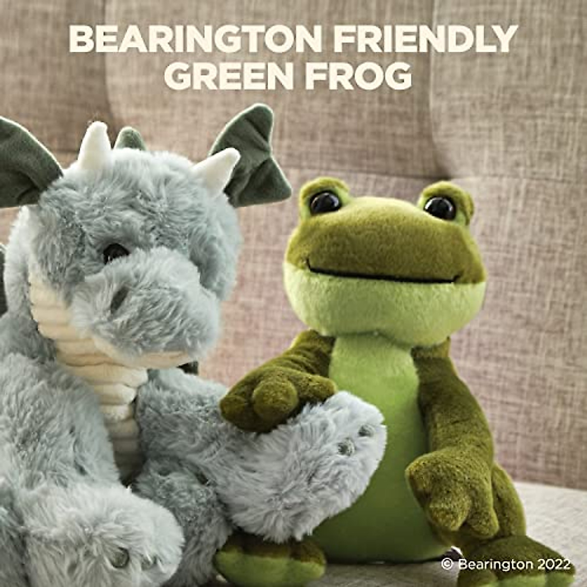 Bearington Ribbity Plush Frog Stuffed Animal, 8.5 Inches