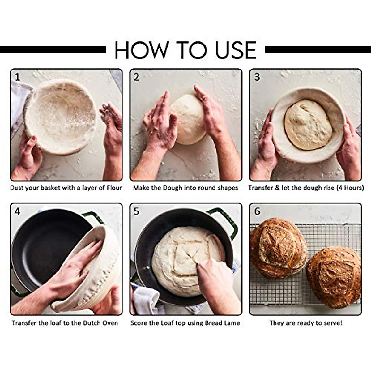 Banneton Bread Proofing Basket Set 9 Inch Sourdough Basket Bread Basket Proofing Banneton Proofing Basket for Bread Baking Sourdough Proofing Basket Bread Making Tools and Supplies Banneton Basket