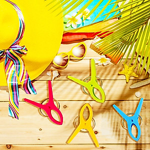 Mippein (4 Pack) Beach Towel Clips Chair Clips Towel Holder,Plastic Clothes Pegs Hanging Clip Clamps,Beach Clips, Towel Clips for Beach Chair, Blanket