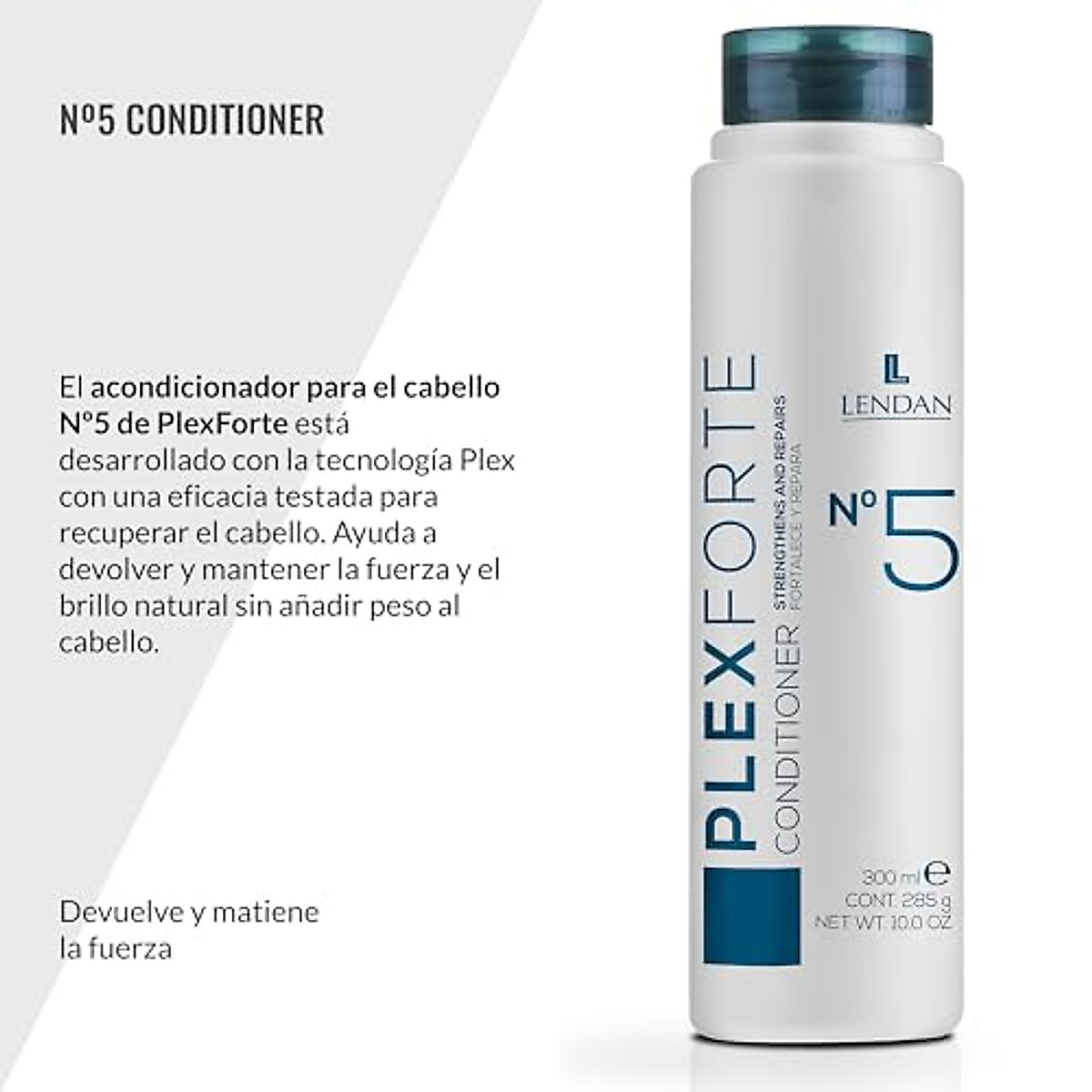 Lendan - Hair Conditioner - Nº5 Conditioner - 300 ml - With Plexforte Technology - Reduces Hair Breakage - Restores Hair Strength - Adds Shine and Softness - Anti-Frizz