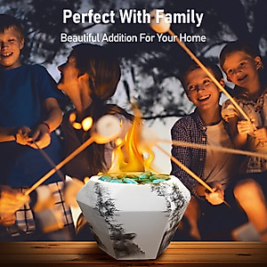 Coobest Tabletop Fire Pit, Small Table Top Firepit, Smokeless Fire Pit Bowl for Table, Tabletop Fire Pit Bowl for Smores Maker, Garden Mini Fire Pit for Table, Indoor Fireplace Decor