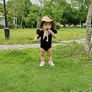 Y·J Back home Black Baby Girl Ruffle Black Onesie Shirt Infant Cotton Clothes Toddler Suit Clothing Summer Onepiece Outfit Sleeveless Bodysuit Newborn Romper,0-3 Months