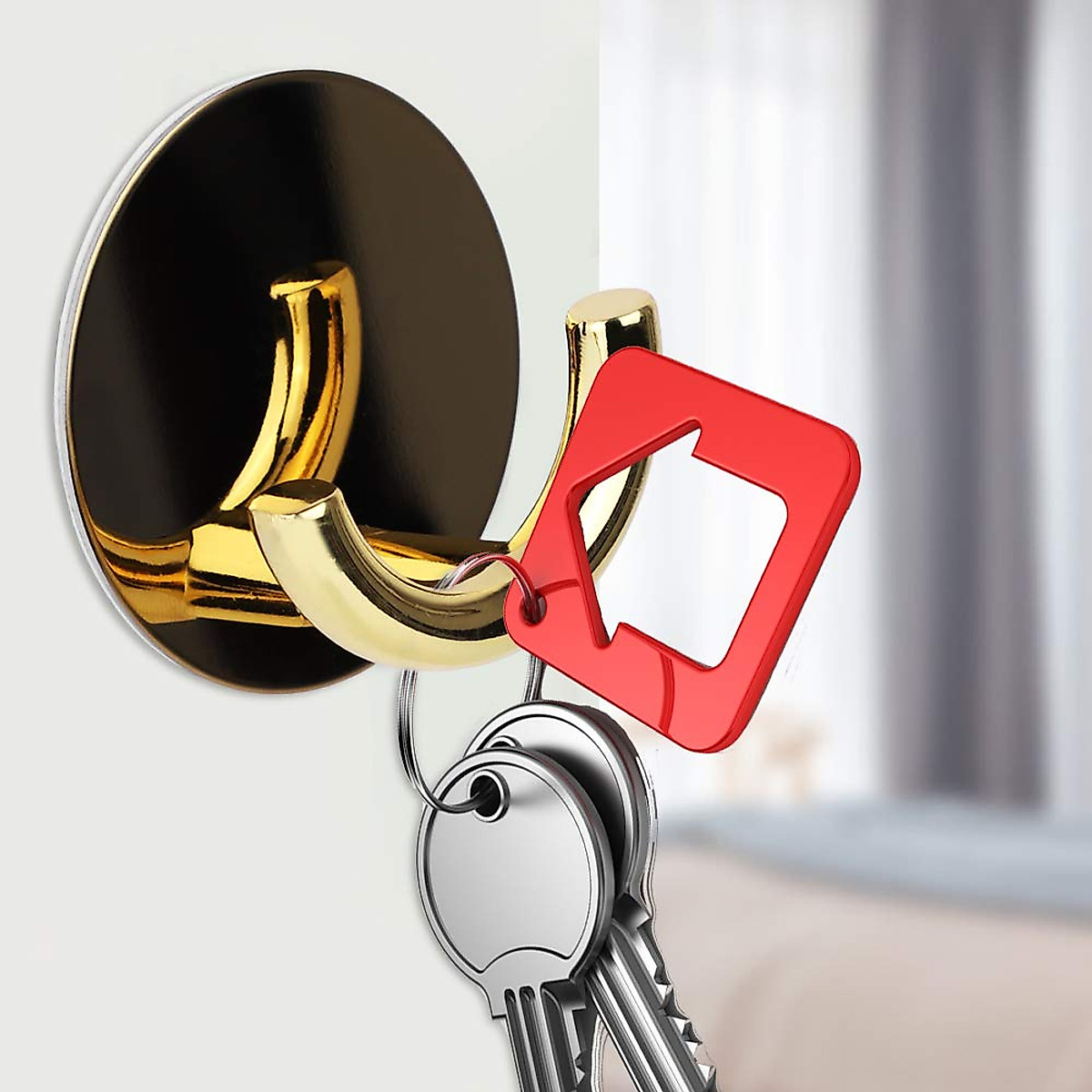 Gerioie Durable Hook, Wall Hook Hanger, Waterproof Mental for Storing The Clothes Bathroom Kitchen(Golden)