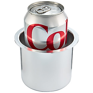 Brybelly Poker Table Cup Holder Inserts - Durable and Rust-Proof, Drop-in Table Cup Holder for 3.375" Hole - 3" Deep with 3.25" Inside Diameter - Vivid Silver Aluminium, Pack of 1