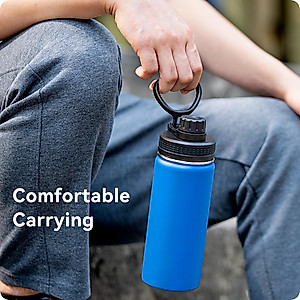 Prurex Spout Lid for Hydro Flask 12 16 18 22 32 40 64oz Wide Mouth Water Bottle,Replacement Lid for Hydroflask,Thermoflas,Iron Flask Wide Mouth Bottles (Black, 2 Pack)