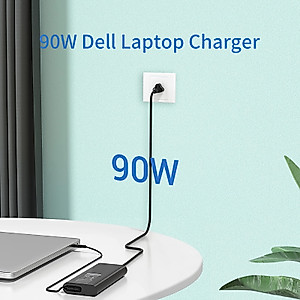 90W USB C Replacement for Dell XPS 13 9360 Type C Adapter Power Cord