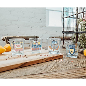 Silver Buffalo Ted Lasso 10-Ounce Mini Rocks Glasses | Set of 4