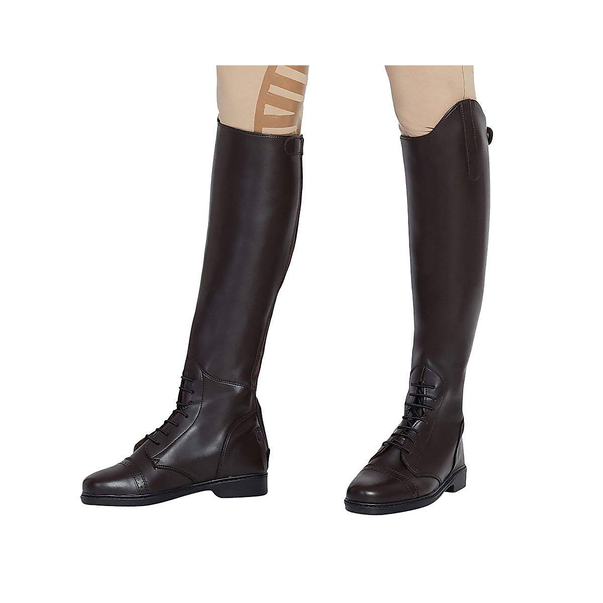 TuffRider Ladies Starter Back Zip Field Boots in Synthetic Leather - Mocha - 11 - Regular