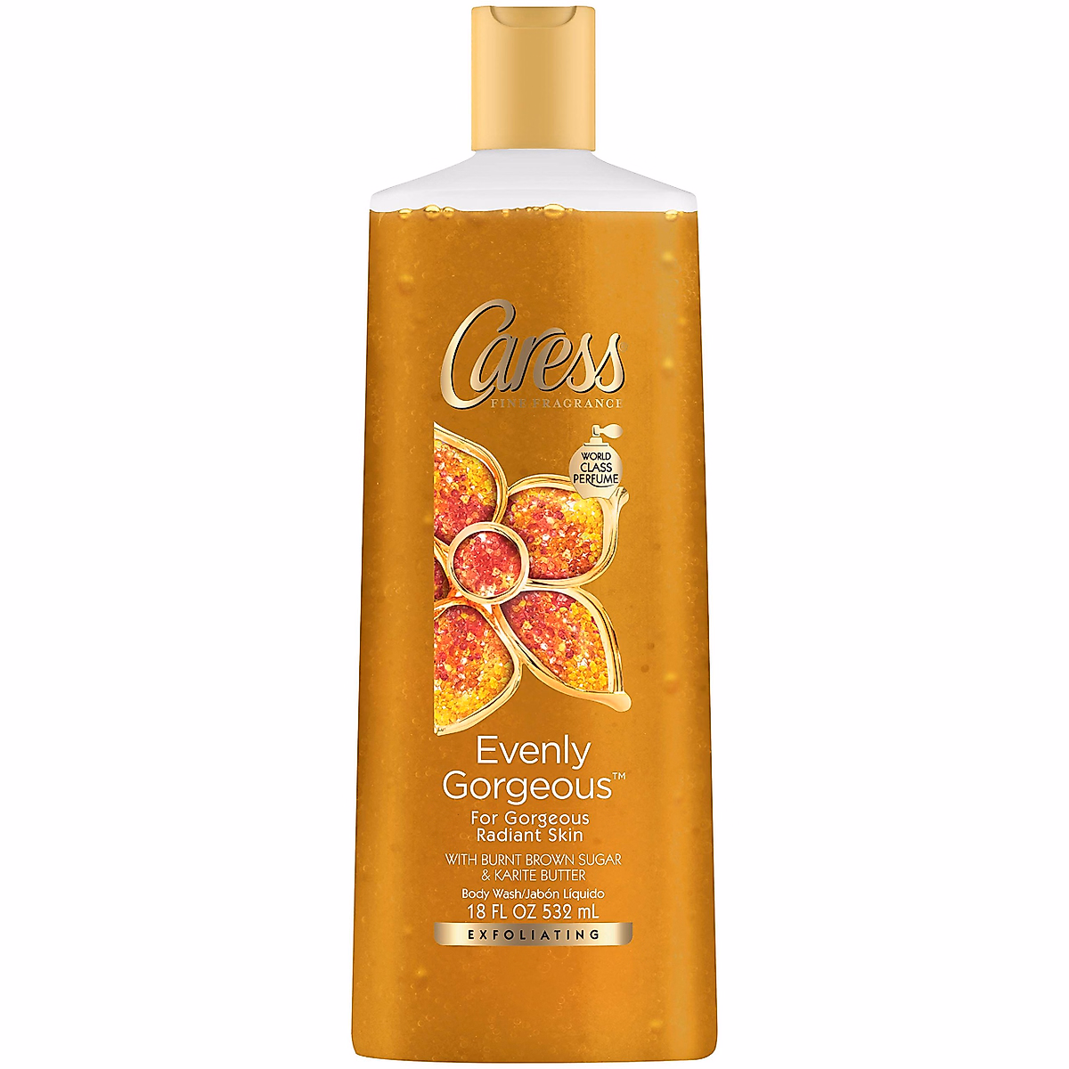 Caress Evenly Gorgeous With Burnt Brown Sugar & Karite Butter Body Wash 18 oz ( Pack of 3)