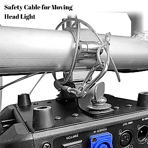 Stage Lights Safety Cable, 10PCS WorldLite Premium 110lb Load Duty and 4mm in diameter Safety Cable, 26’’ Stainless Steel Safety Rope for Stage Lighting Party or DJ Lighting