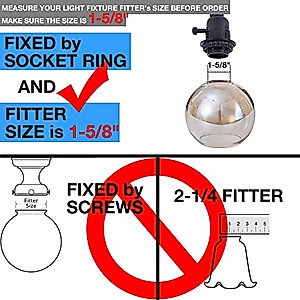 LARTEEN 3 Pack Alabaster White Glass Lamp Shade Cover Replacement for Lighting Fixture, 5.9" Diameter Round Globe Shade for Chandelier Pendant Light Wall Sconce, 1-5/8 inch Fitter Opening