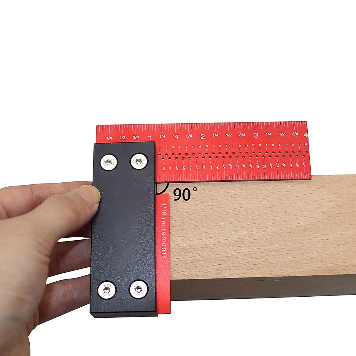 Singring Small Precision Square Ruler Woodworking Aluminum Square 90 Degree Measuring Ruler for Marking Woodworking (4 inch)