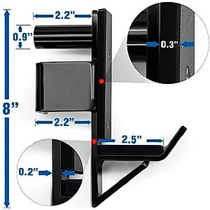 Yes4All Olympic Weight Plate Holder Attachment + Barbell Holder J-Hooks For Power Rack/Power Cage 2x2 Inches