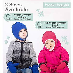 Brook + Bay Toddler Hat & Glove Set - Toddler Mittens & Winter Hat - Baby Fleece Hat for Infant Kids Set 6-18 months - Pink