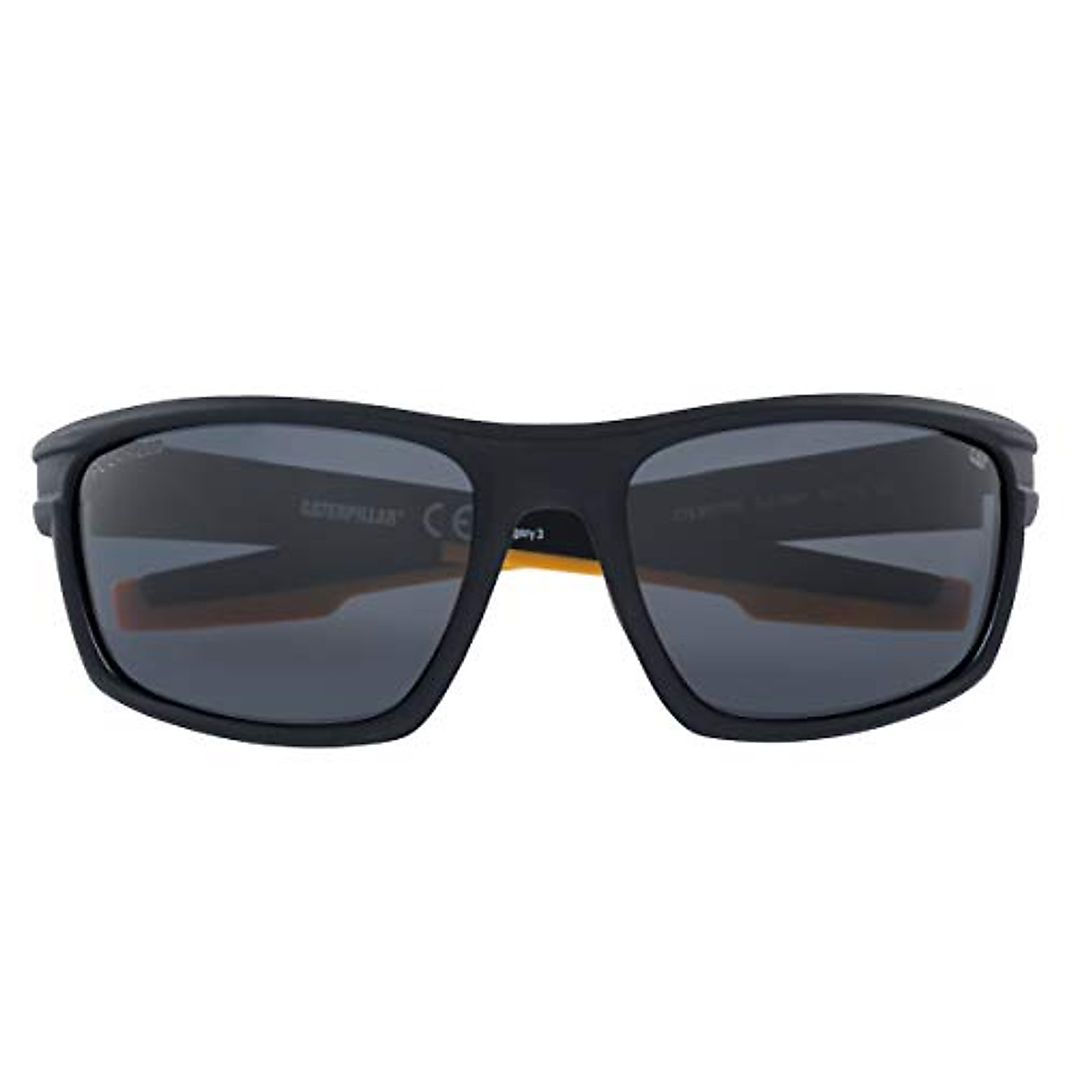 Caterpillar Men's Motor Polarized Sunglasses Rectangular, Rubberized Matte Black, 62 mm