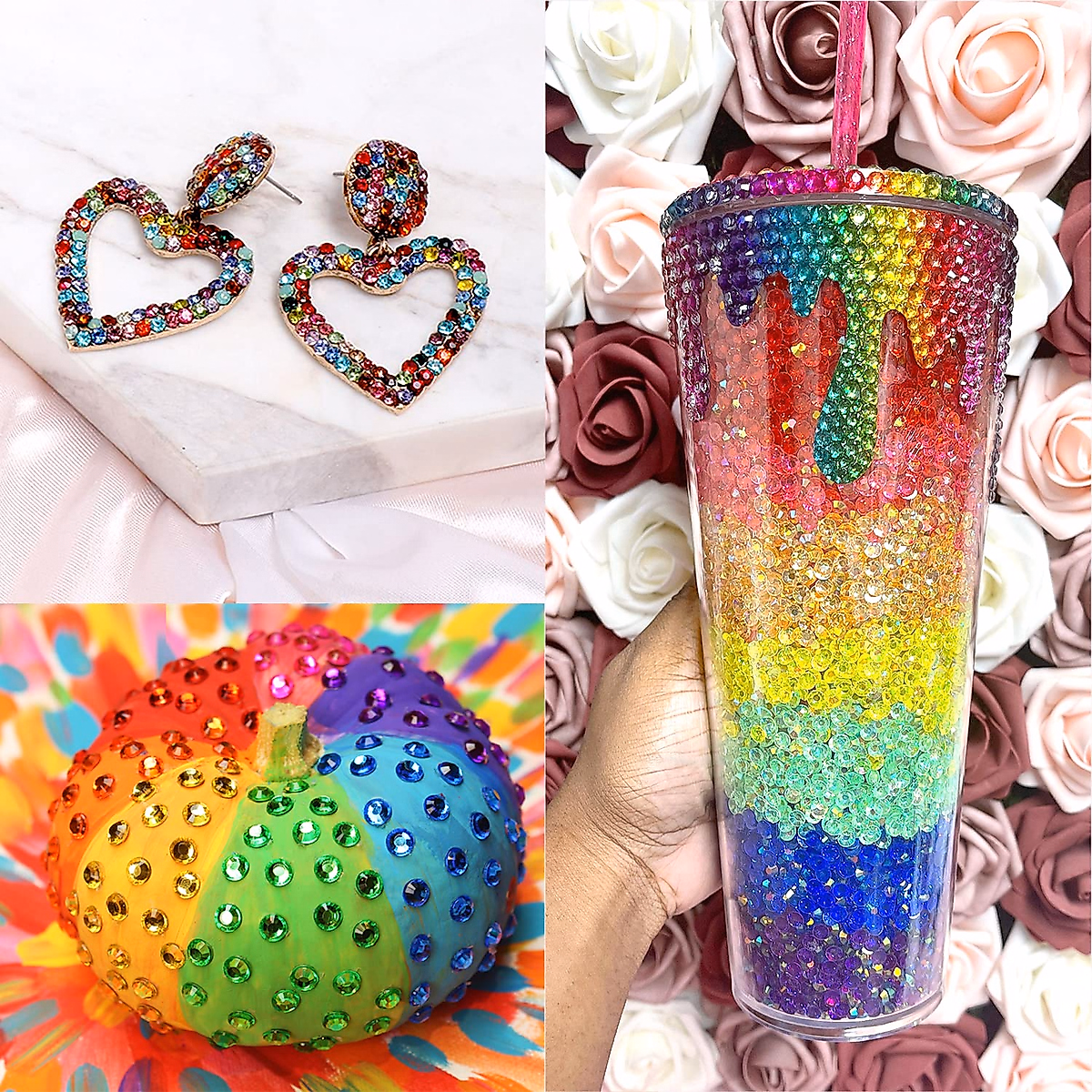 2752 Pcs Self Adhesive Rhinestones for Makeup 16 Sheets 16 Colors Eye Nail Gems Face Jewels Stick on, DIY Craft Nail Art Makeup hair Rave Festival Accessories Costume for Women