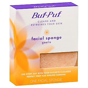 Buf-Puf Gentle Facial Sponge, Dermatologist Developed, Removes Deep Down Dirt & Makeup That Causes Breakouts and Blackheads, Reusable, Exfoliating, 3 Count