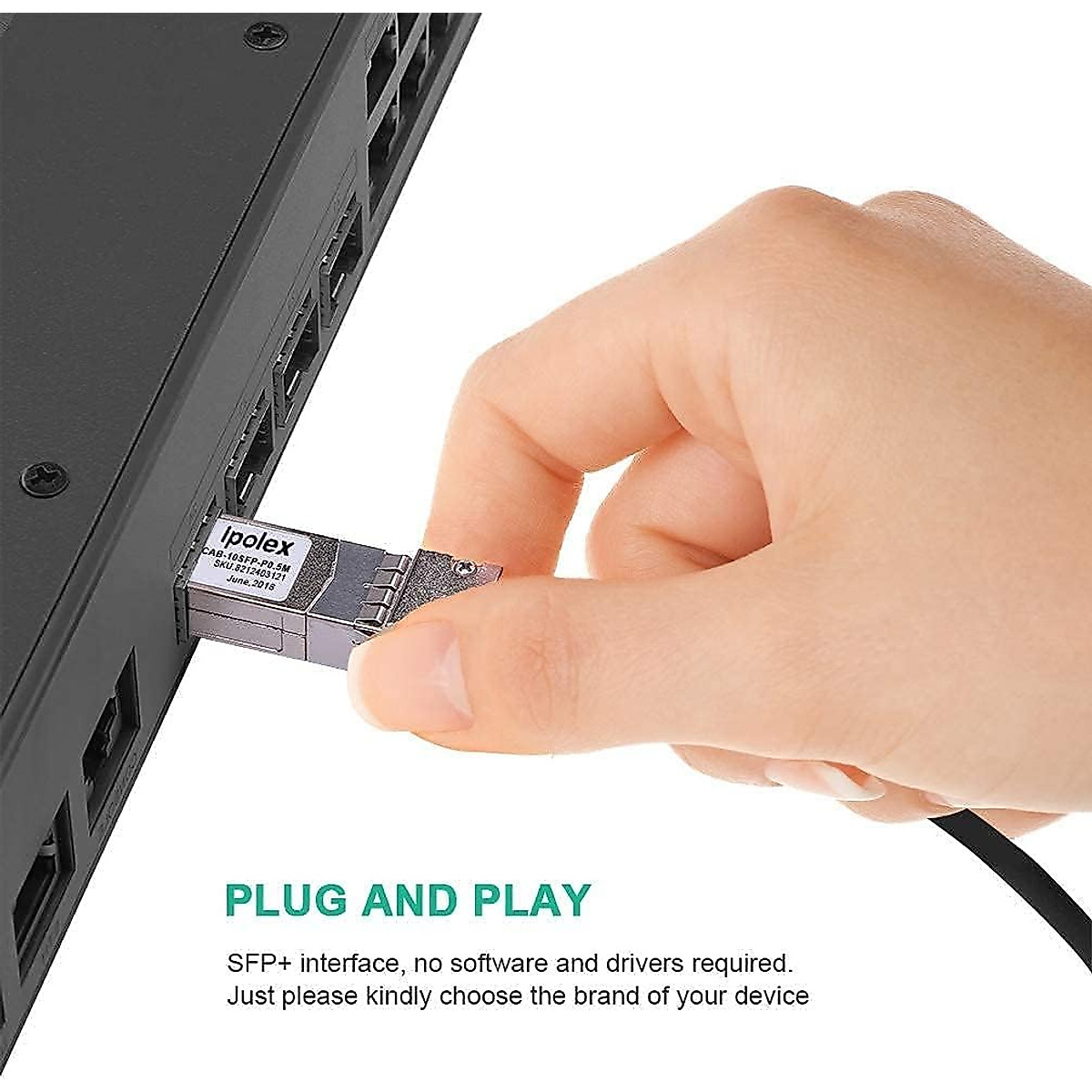 ipolex 10G SFP+ Twinax Cable, SFP Patch Cable, Direct Attach Copper(DAC) Passive Cable,for Cisco SFP-H10GB-CU0.5M,Meraki,Ubiquiti UniFi UC-DAC-SFP+,TP-Link TL-SM5220-0.5M,Mikrotik and More,0.25m~7m