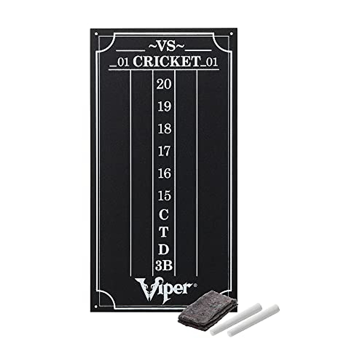 Viper League Pro Regulation Bristle Steel Tip Dartboard Starter Set with Staple-Free Bullseye, Radial Spider Wire, High-Grade Sisal with Rotating Number Ring, Chalk Cricket Scoreboard, Steel Tip Darts