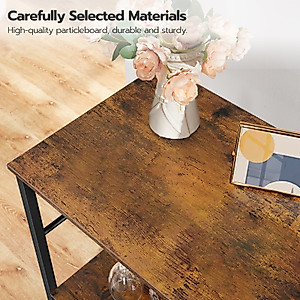 HOOBRO Bakers Rack with Power Outlet, 5-Tiers Microwave Stand with Storage, Kitchen Rack Storage Shelf with 4 S-Shaped Hooks, Coffee Bar, for Kitchen, Living Room, Rustic Brown and Black BF12UHB01