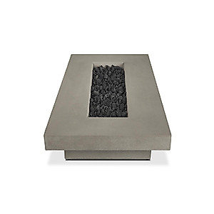 BBQGuys Signature Geneva 72-Inch Rectangle Natural Gas Fire Table - Flint (Ships as Propane w/Conversion Kit)