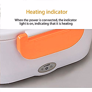 INVODA Electric Lunch Box 110V Food Heating Lunch Hot Box Portable Insulated Bento Box Electric Lunch Container for Office Travel Home (Orange)