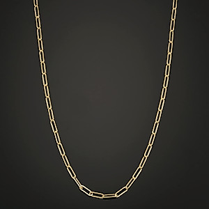 Au Naturale 14k Yellow Gold Paperclip Link Chain Necklace (2.5 mm, 24 inch)