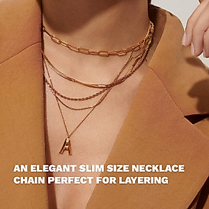 Hey Harper Herringbone Chain Necklace - Waterproof Jewelry - 14k Gold, Tarnish free, Stainless Steel Jewelry for Women, Stainless Steel, No Gemstone