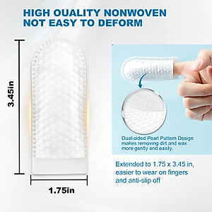 SoFednan Ear Finger Wipes，Pet Ear Cleaner Finger Wipes for Dogs and Cats，Remove Ear Wax and Dirt，Stop Smelly & Itchy Ears, Non-Irritating - Hypoallergenic (60 Count, Mint Scent)