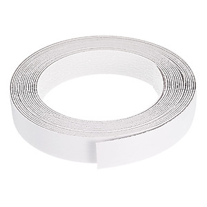 uxcell Edge Banding, 1-1/8 inch x 24.6ft Pre-Glued White Embossed Veneer Edging Iron-on Flexible Edge Banding for Cabinet Repair Furniture Restoration