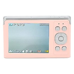 Portable Camera, 50MP 14in Screw Interface LED Digital Camera Fill Light 16X Zoom with Strap for Video Recording Pink