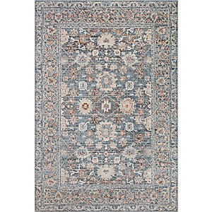Loloi II Odette Collection ODT-07 Sky/Rust 6'-7" x 9'-6" Area Rug