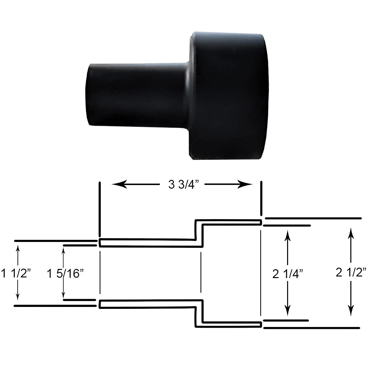 Dust Collection Fittings Shop Vac Hose Adapter Compatible With Dewalt, Ryobi, Craftsman, Rigid, Metabo Power Tools Dust Ports For Connecting To 2 1/2 Inch Dust Collector Hose / 2.5in wet dry vac hose
