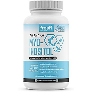 Myo-Inositol - PCOS - 2200mg Strongest NMR Verified - 120 High Potency Powder Capsules - Best Value Myo Inositol - Made in The USA