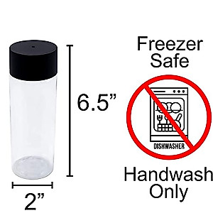 Upper Midland Products 10oz Empty Plastic Sensory Bottles With Black Lids, 14 Pk Round Clear Plastic Water Bottles BPA Free for Tea Juice Smoothie Water Milk