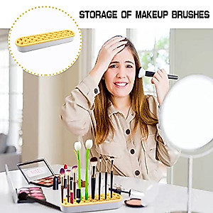 ANRONCH Silicone Makeup Brush Holder, Multi-Purpose Desktop Organizers Make up Brush Stand Holder 5D Diamond Painting Pen Holder Sewing Tool Storage Box Desktop Storage Box for Brush,Painting Brush