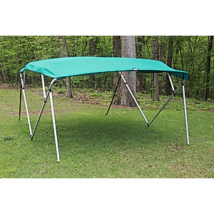 Square Tube Frame VORTEX Teal 4 Bow Pontoon/Deck Boat Bimini TOP 10' Long, 91-96